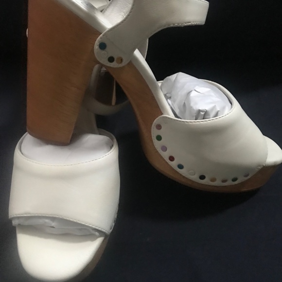 Charlotte Stone | Shoes | Charlotte Stone White Platform Clog Sandals ...